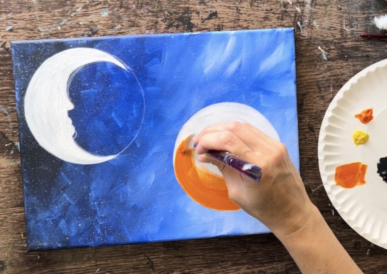 Celestial Sun & Moon Painting - Acrylic Tutorial - Tracie Kiernan ...