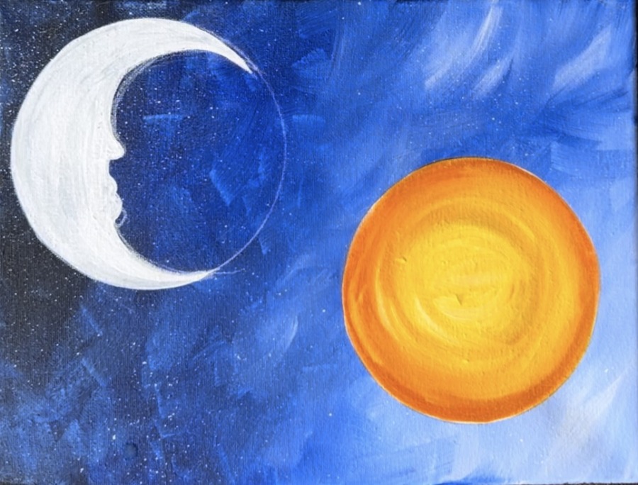 Celestial Sun & Moon Painting - Acrylic Tutorial - Tracie Kiernan ...