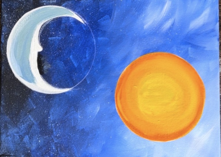 Celestial Sun & Moon Painting - Acrylic Tutorial - Tracie Kiernan ...