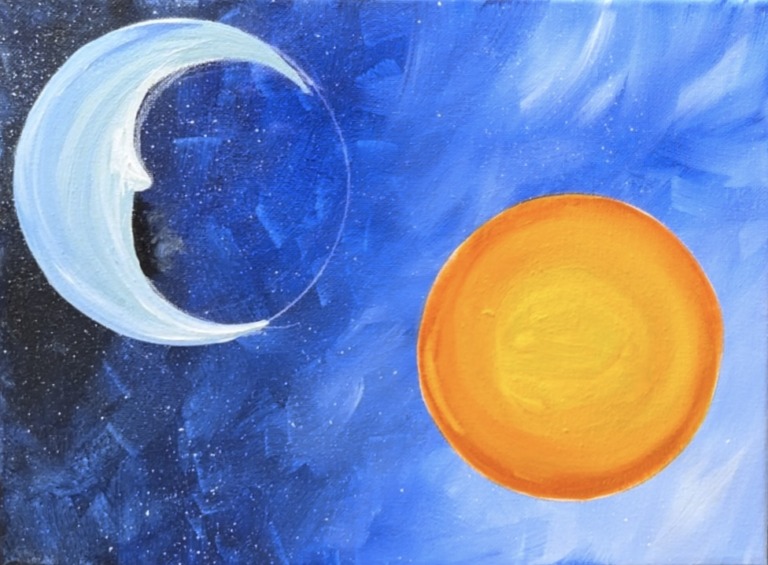 Celestial Sun & Moon Painting - Acrylic Tutorial - Tracie Kiernan ...