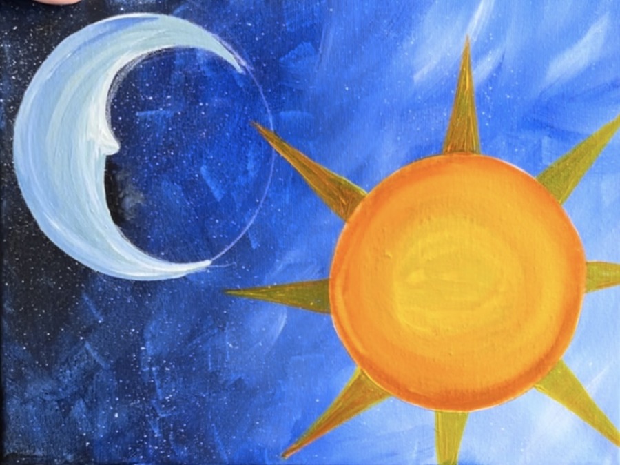 Celestial Sun & Moon Painting - Acrylic Tutorial - Tracie Kiernan ...