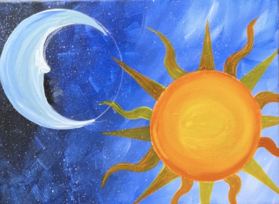 Celestial Sun & Moon Painting - Acrylic Tutorial - Tracie Kiernan ...