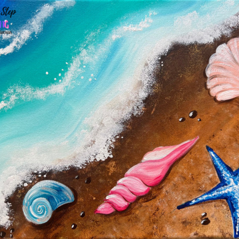 Shoreline Seashells - Acrylic Painting Tutorial - Tracie Kiernan - Step ...