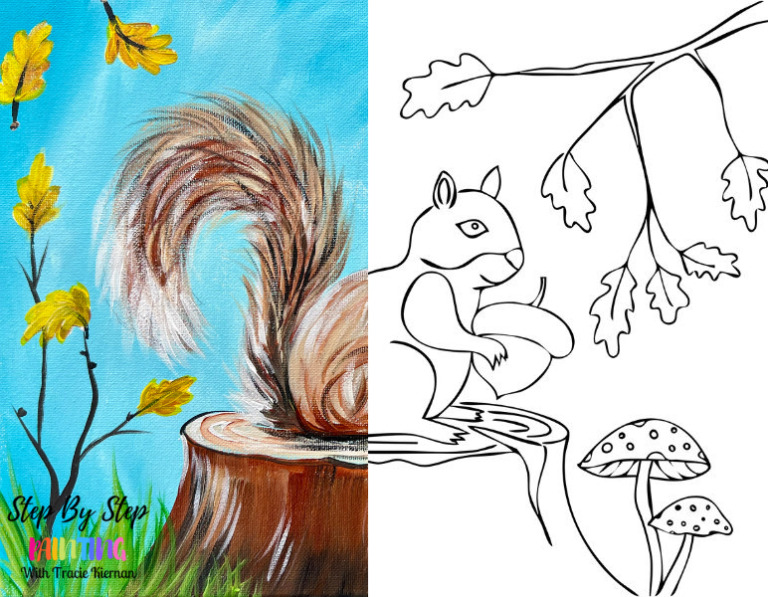 Autumn Squirrel - Acrylic Painting Tutorial - Tracie Kiernan - Step By ...