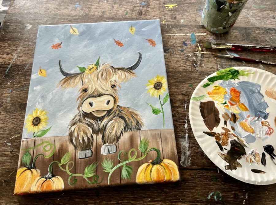 Fall Highland Cow - Acrylic Painting Tutorial - Tracie Kiernan - Step ...