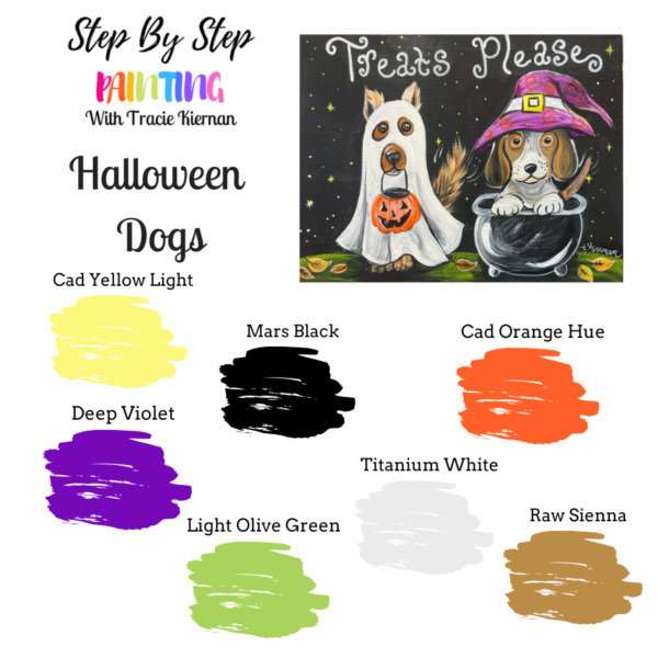 Halloween Dogs - Acrylic Painting Tutorial - Tracie Kiernan - Step By ...