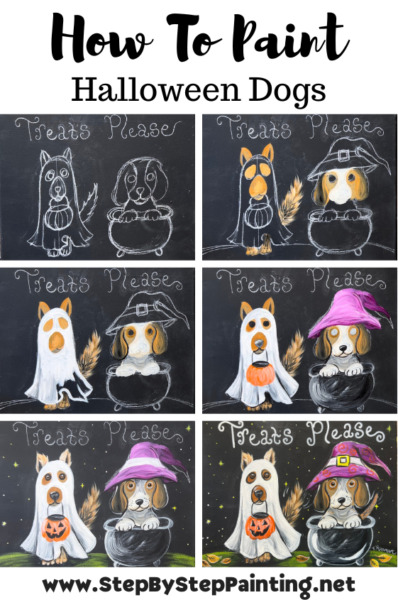 Halloween Dogs - Acrylic Painting Tutorial - Tracie Kiernan - Step By ...
