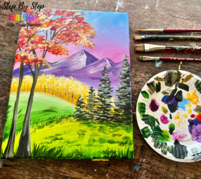 How To Paint "Majestic Fall Landscape" - Acrylic Painting Tutorial ...