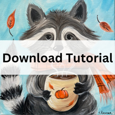 Cozy Fall Raccoon - Acrylic Painting Tutorial - Tracie Kiernan - Step ...