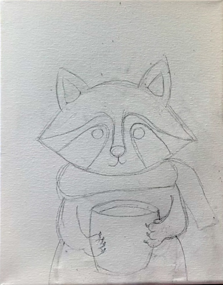 Cozy Fall Raccoon - Acrylic Painting Tutorial - Tracie Kiernan - Step ...
