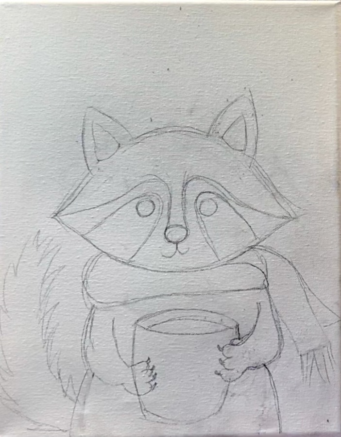 Cozy Fall Raccoon - Acrylic Painting Tutorial - Tracie Kiernan - Step ...