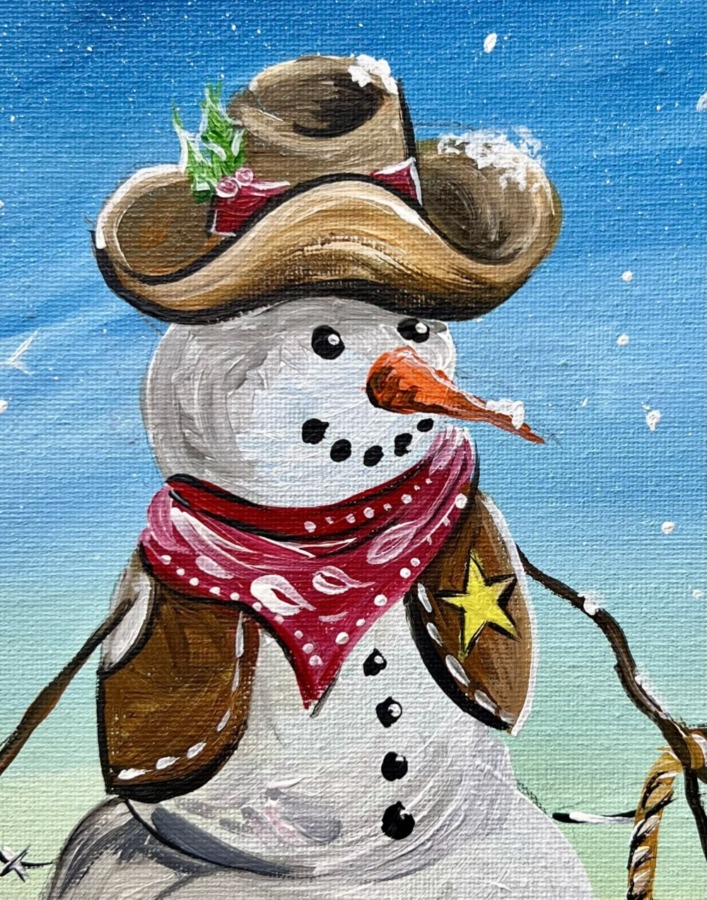 How To Paint A "Cowboy Snowman" - Acrylic Tutorial - Tracie Kiernan ...