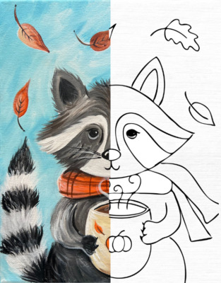 Cozy Fall Raccoon - Acrylic Painting Tutorial - Tracie Kiernan - Step ...
