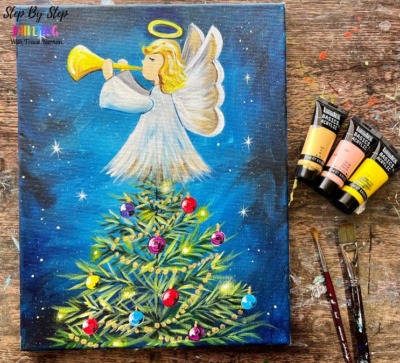 Christmas Tree Angel - Acrylic Painting Tutorial - Tracie Kiernan ...
