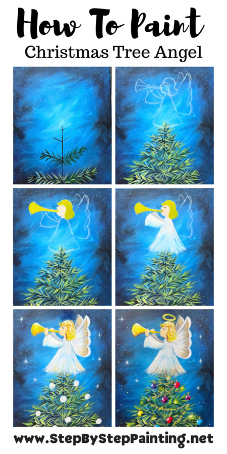 Christmas Tree Angel - Acrylic Painting Tutorial - Tracie Kiernan ...