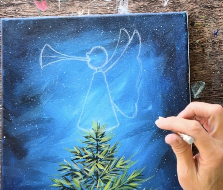 Christmas Tree Angel - Acrylic Painting Tutorial - Tracie Kiernan ...