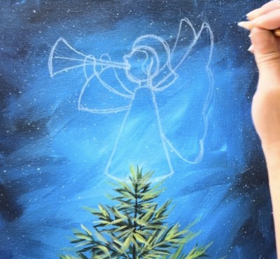 Christmas Tree Angel - Acrylic Painting Tutorial - Tracie Kiernan ...