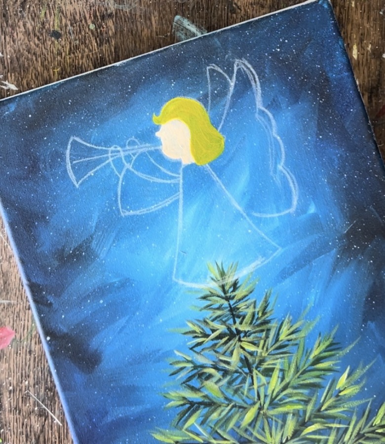 Christmas Tree Angel - Acrylic Painting Tutorial - Tracie Kiernan ...