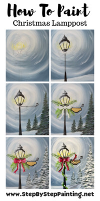 Christmas Lamppost - "Oh Holy Night" - Acrylic Painting Tutorial ...