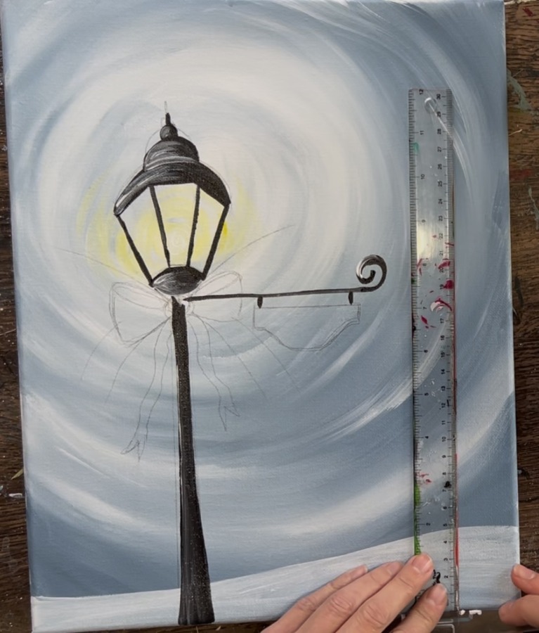 Christmas Lamppost - "Oh Holy Night" - Acrylic Painting Tutorial ...
