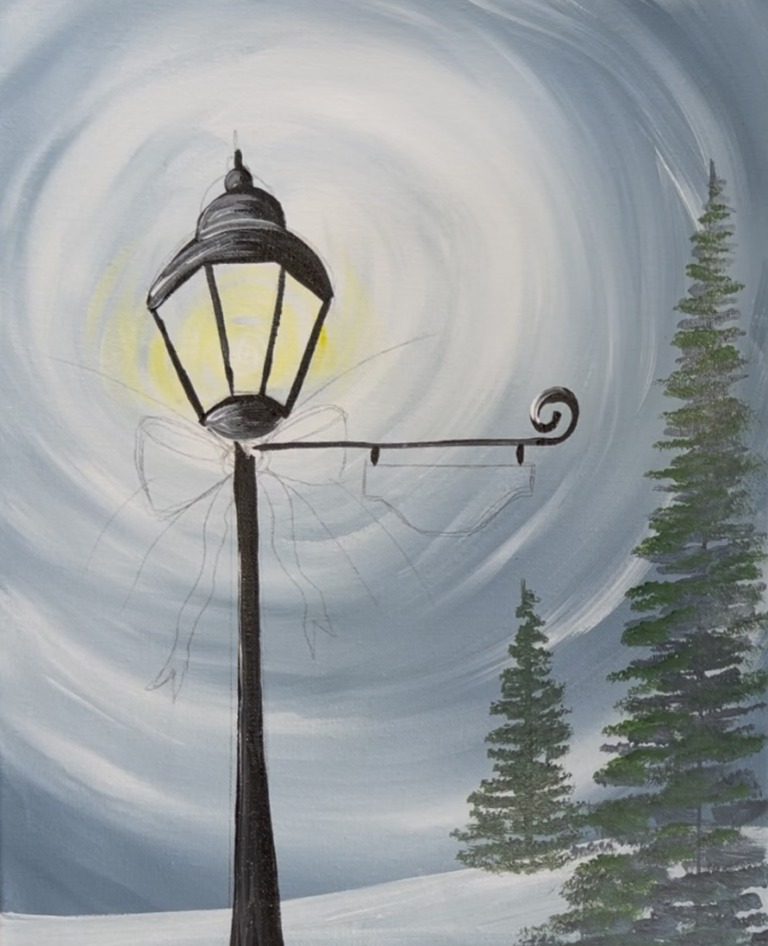 Christmas Lamppost - "Oh Holy Night" - Acrylic Painting Tutorial ...
