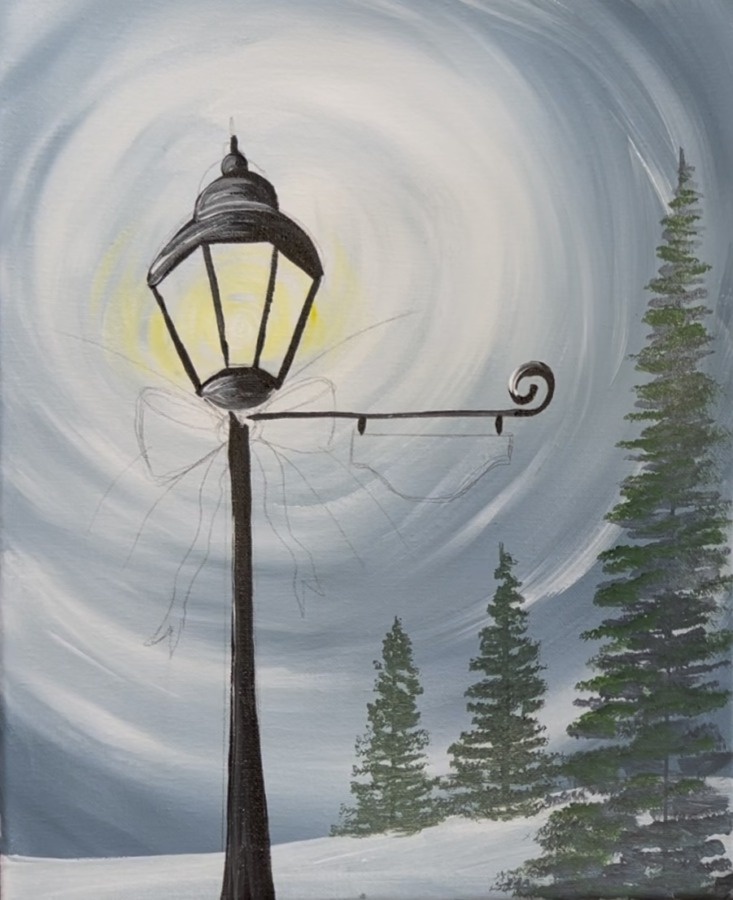 Christmas Lamppost - "Oh Holy Night" - Acrylic Painting Tutorial ...