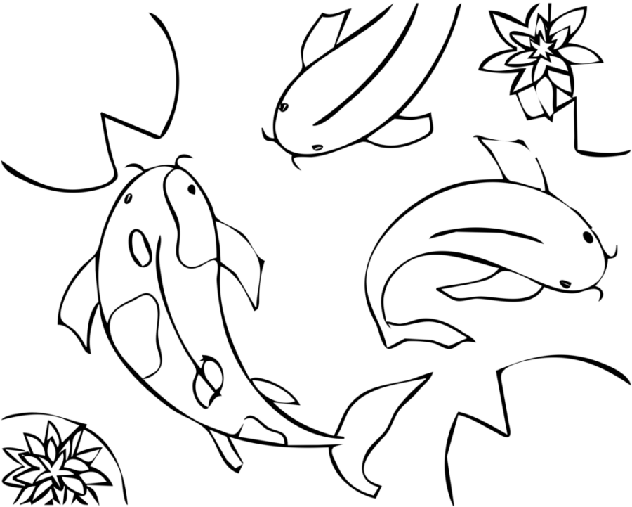 Koi Fish Traceable - Tracie Kiernan - Step By Step Painting