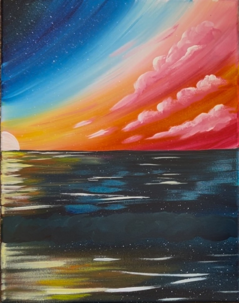 How To Paint "Twilight Tides" - Acrylic Painting Tutorial - Tracie ...