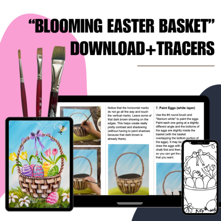 Blooming Easter Basket - Acrylic Painting Tutorial - Tracie Kiernan - Step By Step Painting
