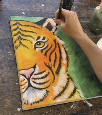 How To Paint A Tiger - "Tiger's Gaze" - Beginners Acrylic Painting ...