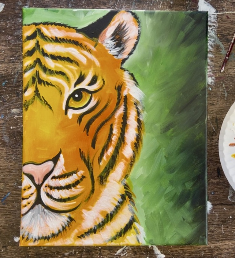 How To Paint A Tiger - "Tiger's Gaze" - Beginners Acrylic Painting ...