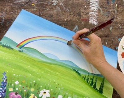 Rainbow Wildflowers - Acrylic Painting Tutorial - Tracie Kiernan - Step ...