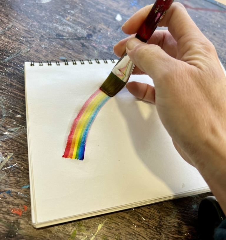 Rainbow Wildflowers - Acrylic Painting Tutorial - Tracie Kiernan - Step ...