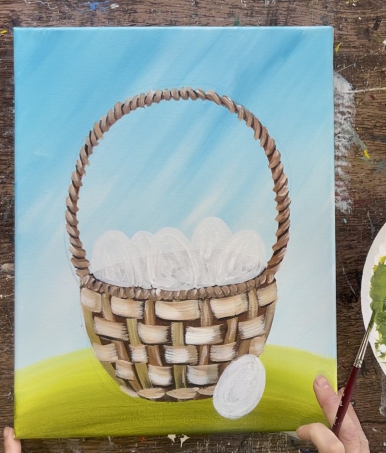 Blooming Easter Basket - Acrylic Painting Tutorial - Tracie Kiernan ...