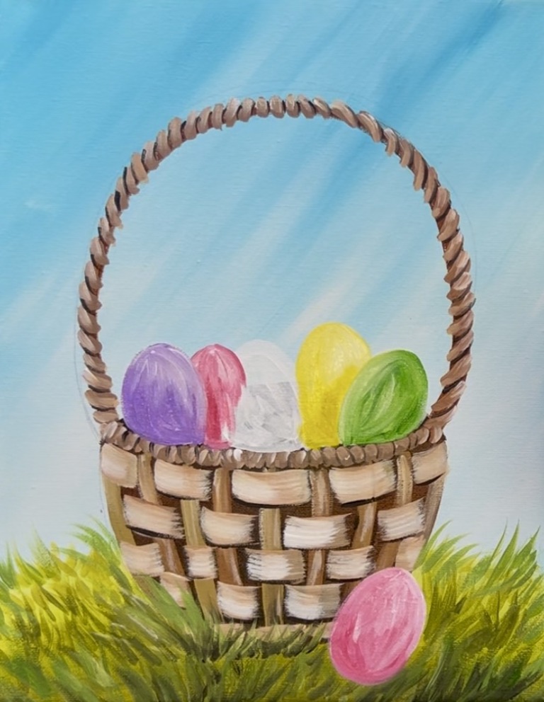 Blooming Easter Basket - Acrylic Painting Tutorial - Tracie Kiernan ...