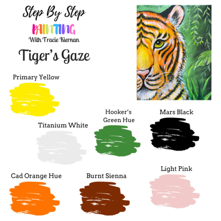 How To Paint A Tiger - "Tiger's Gaze" - Beginners Acrylic Painting ...