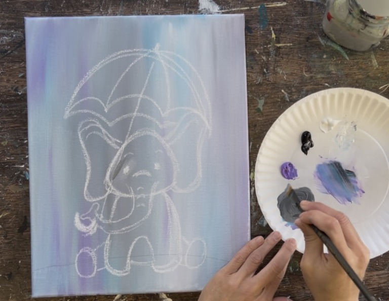 Elephant Raindrops - Acrylic Painting Tutorial - Tracie Kiernan - Step ...