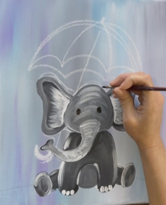 Elephant Raindrops - Acrylic Painting Tutorial - Tracie Kiernan - Step ...
