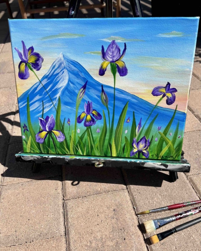 Mountain Irises - Acrylic Painting Tutorial - Tracie Kiernan - Step By ...