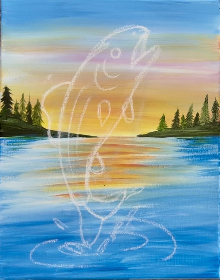 "Sunset Catch" - How To Paint A Rainbow Trout - Acrylic Tutorial ...