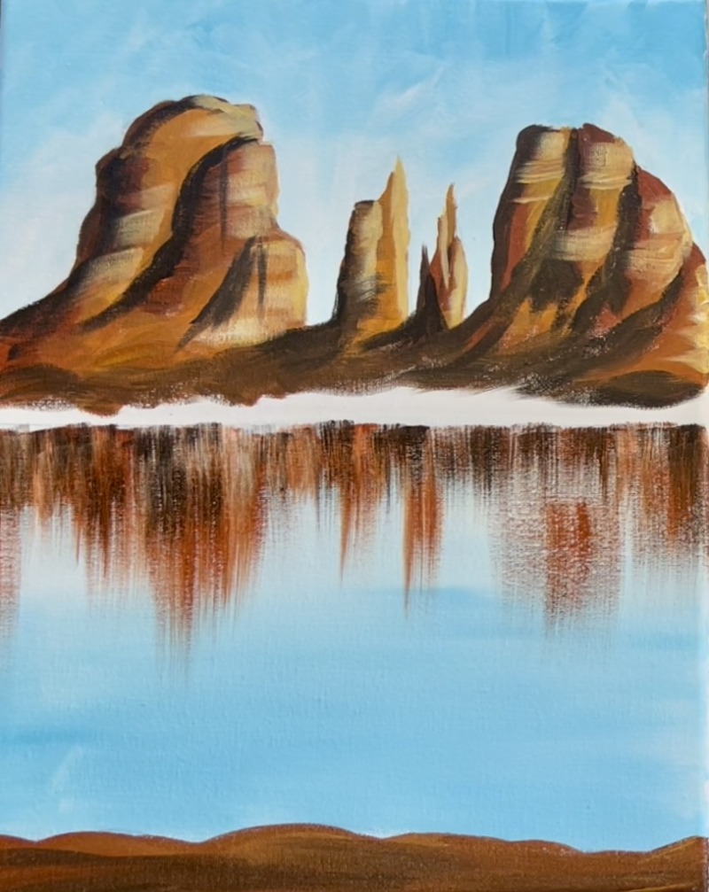 How To Paint "Cathedral Rock Sedona" - Acrylic Tutorial - Tracie ...