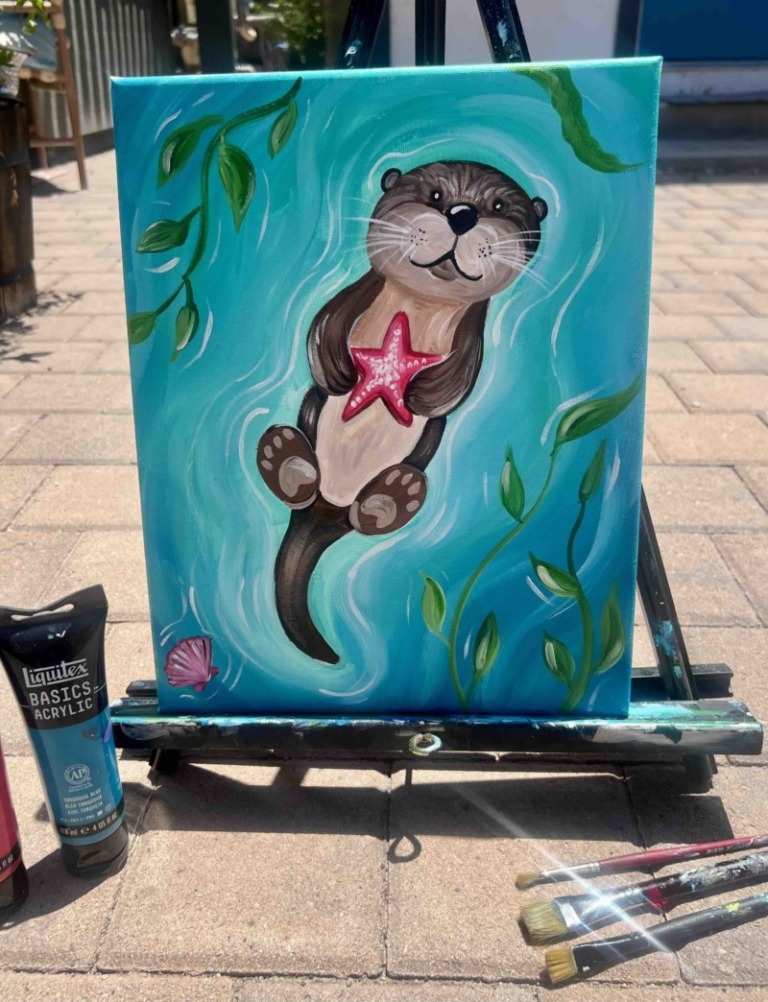 How To Paint "Otter Bliss" - Sea Otter Acrylic Painting Tutorial - Tracie Kiernan - Step By Step ...