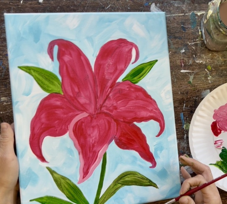 How To Paint A Stargazer Lily - Acrylic Tutorial - Tracie Kiernan ...