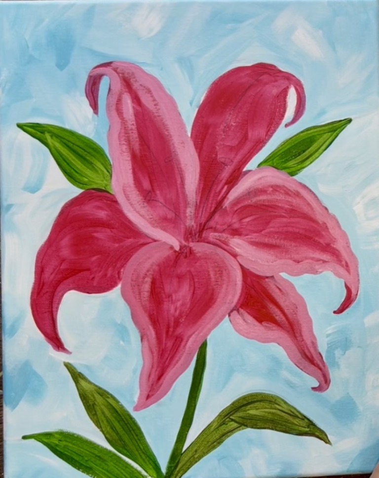 How To Paint A Stargazer Lily - Acrylic Tutorial - Tracie Kiernan ...