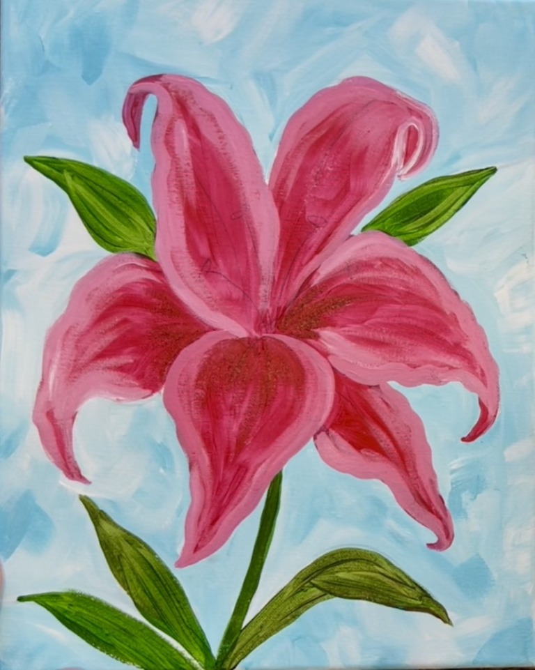 How To Paint A Stargazer Lily - Acrylic Tutorial - Tracie Kiernan ...