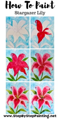 How To Paint A Stargazer Lily - Acrylic Tutorial - Tracie Kiernan ...