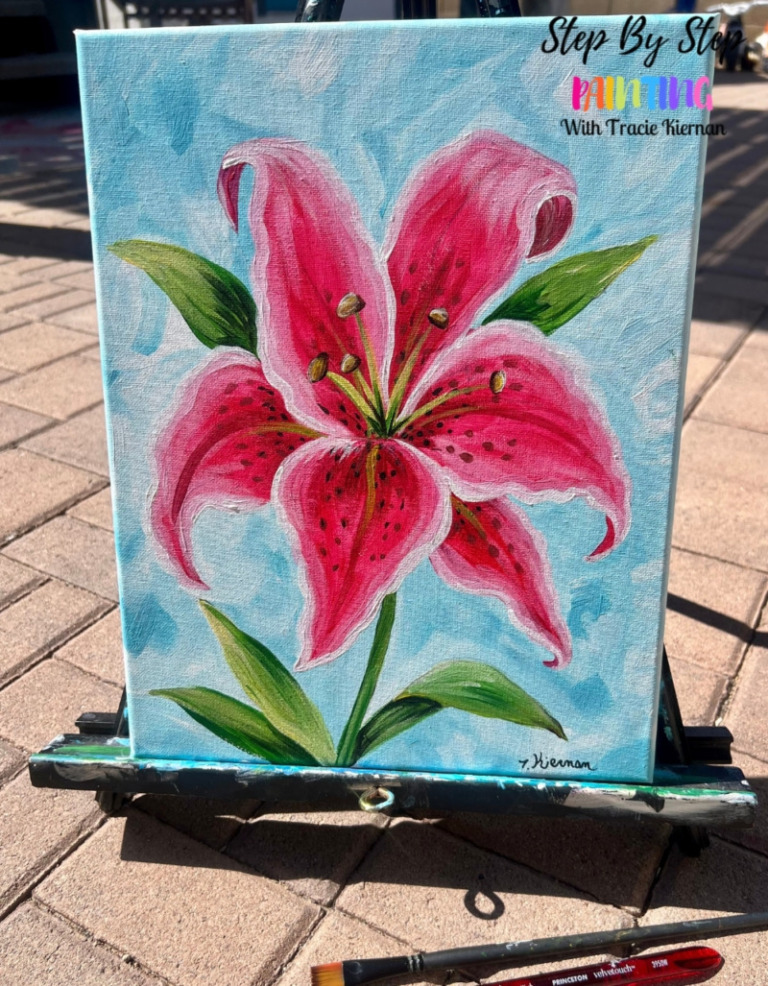 How To Paint A Stargazer Lily - Acrylic Tutorial - Tracie Kiernan ...