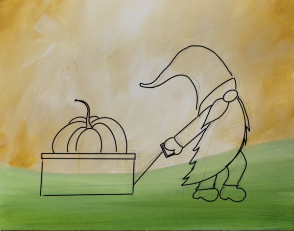 Pumpkin Wagon Gnome - Acrylic Painting Tutorial - Tracie Kiernan - Step ...