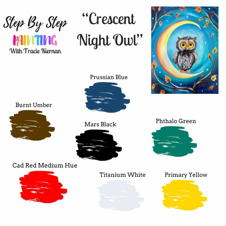 Crescent Night Owl - Acrylic Painting Tutorial - Tracie Kiernan - Step ...