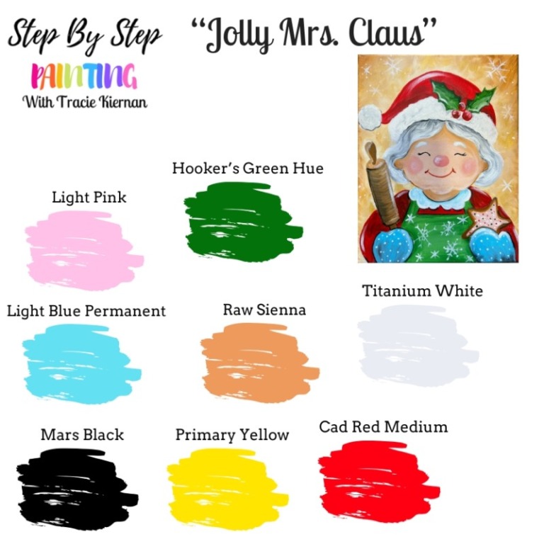 Holly Jolly Mrs. Claus - Painting Tutorial + Free Template - Tracie ...